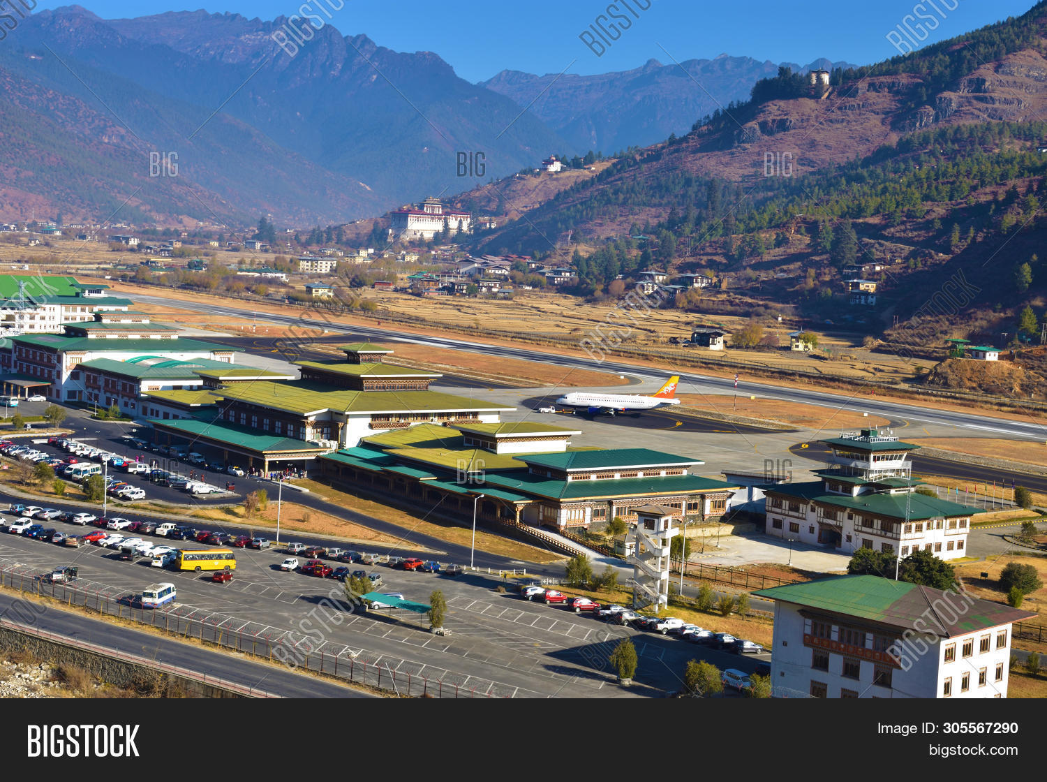 Paro Airport Mountains Image & Photo (Free Trial) | Bigstock