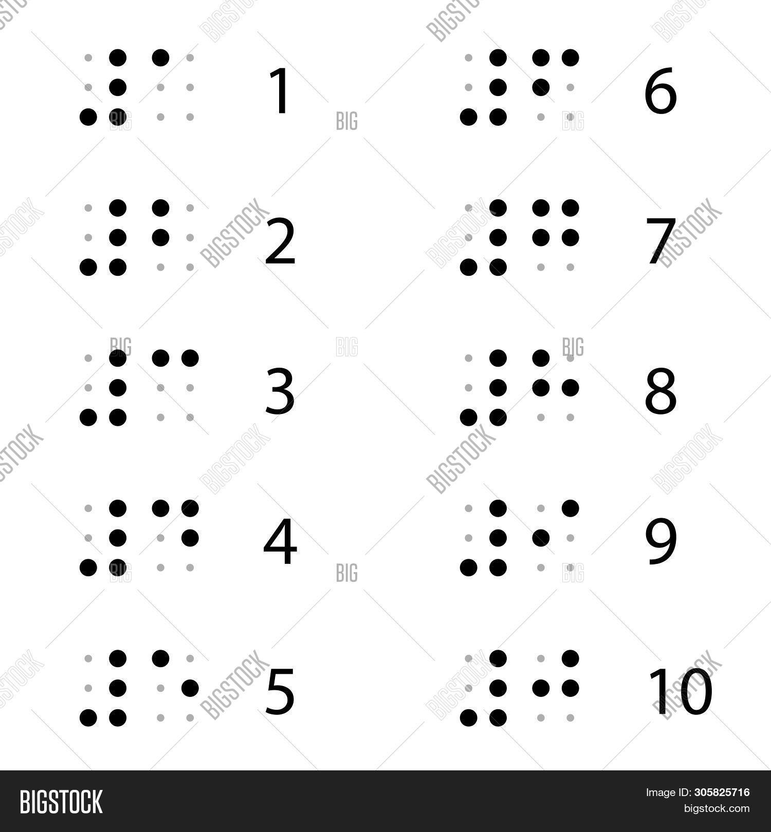 Braille Number Set. Image & Photo (Free Trial) | Bigstock