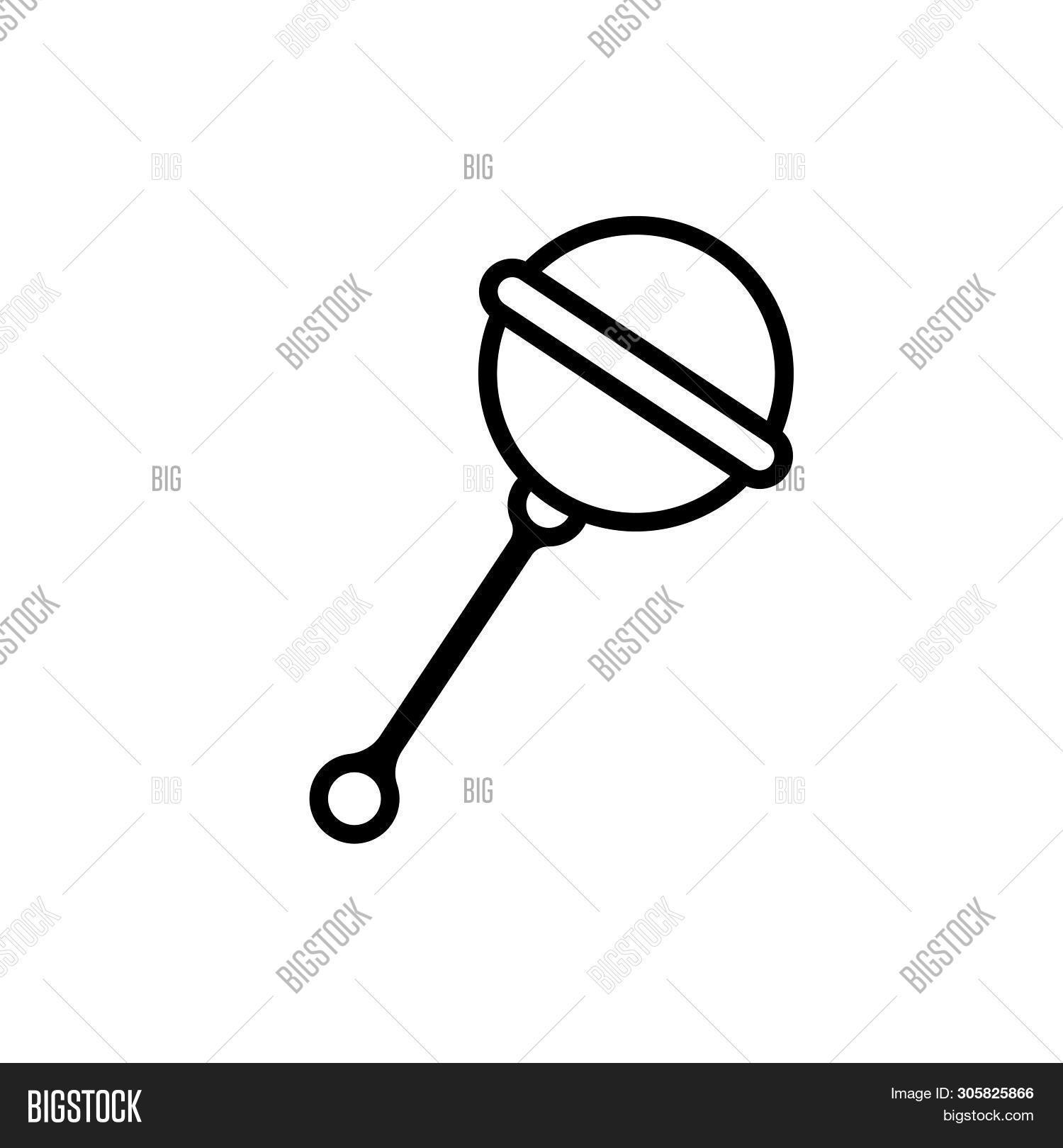 Baby Rattle Outline Image & Photo (Free Trial) | Bigstock