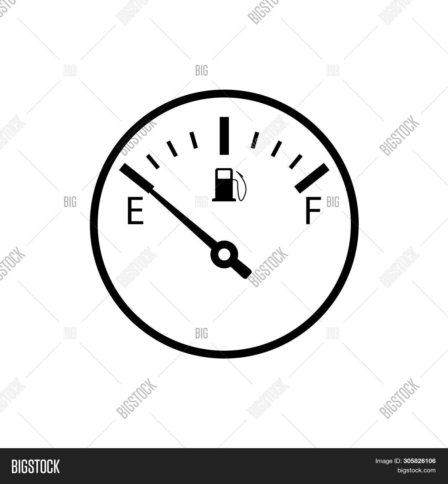 Empty Fuel Gauge Icon Image & Photo (Free Trial) | Bigstock