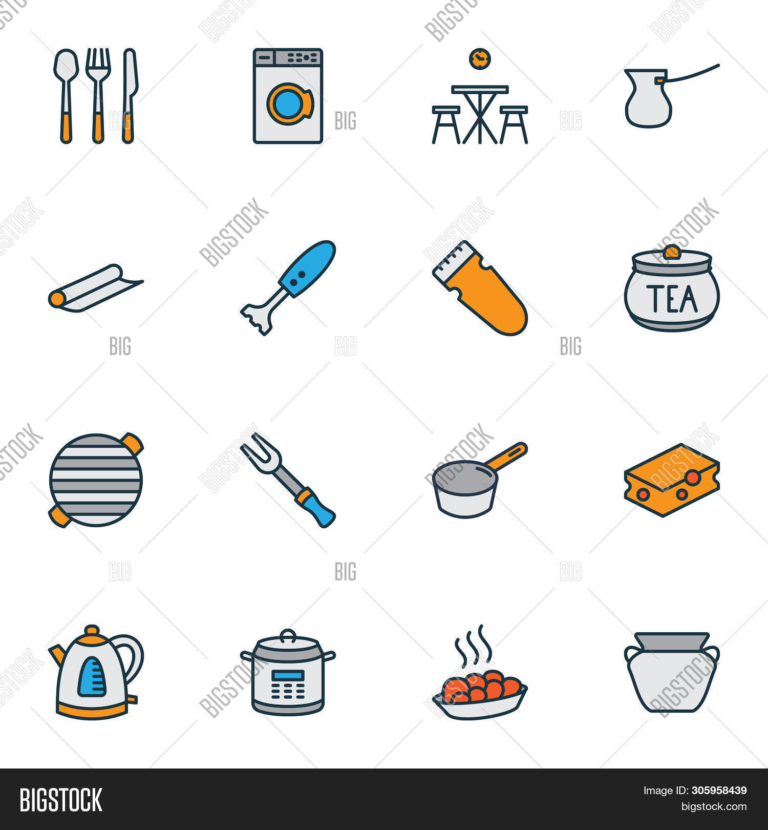 Cooking Icons Colored Image & Photo (Free Trial) | Bigstock