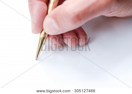 Man Writing Pen On Image & Photo (Free Trial) | Bigstock