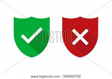 Two Green Red Shields Vector & Photo (Free Trial) | Bigstock