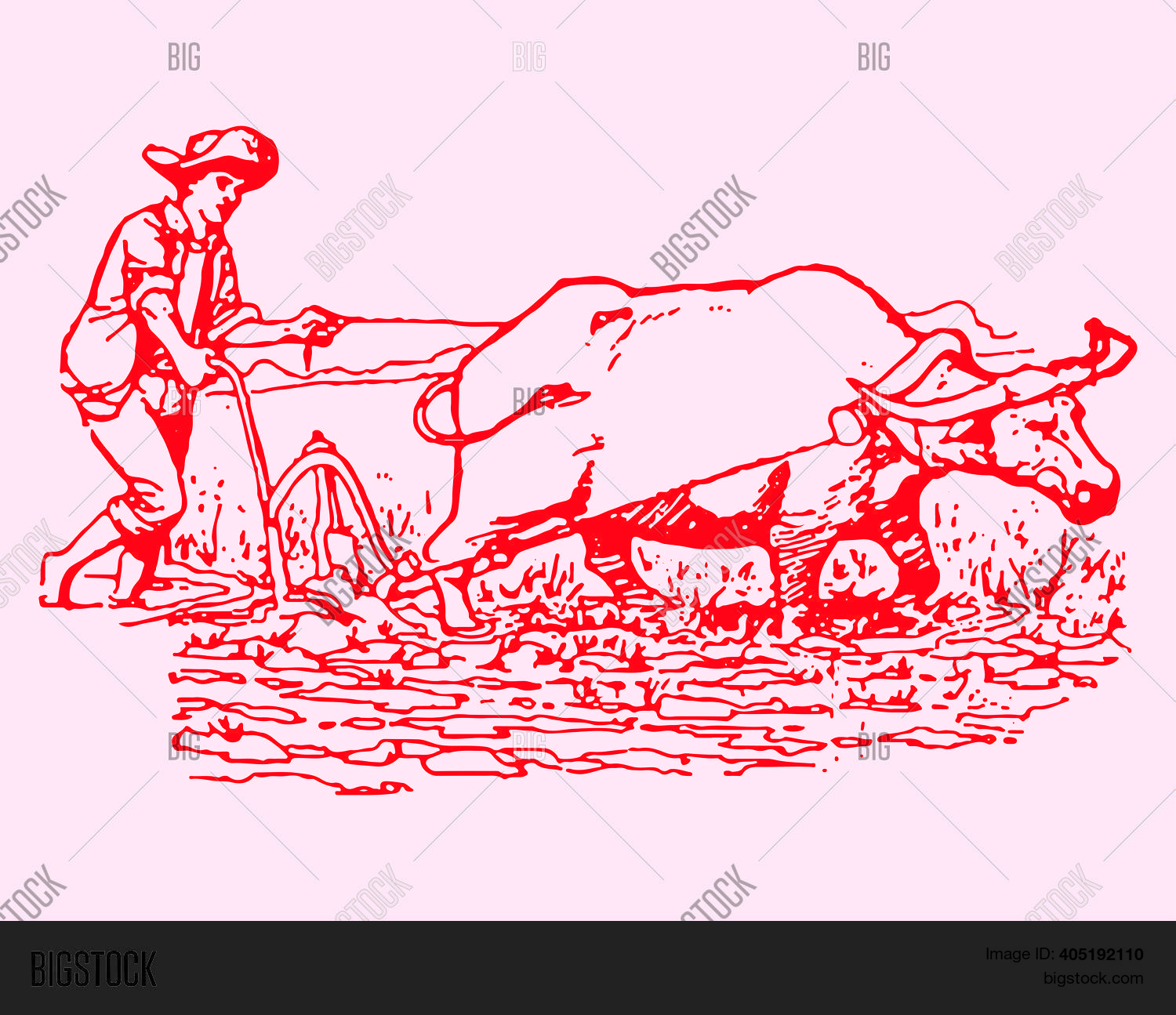 Sketch Farmer Working Vector & Photo (Free Trial) | Bigstock