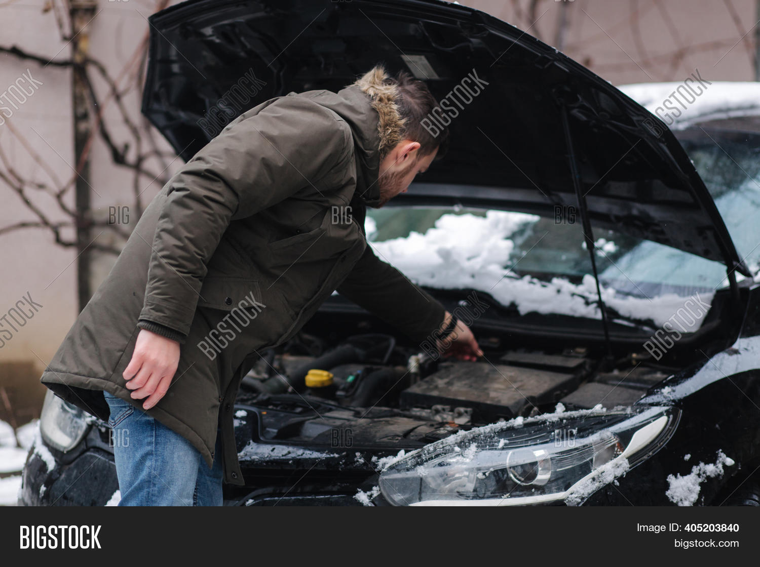 Man Open Hood Car Image & Photo (Free Trial) | Bigstock