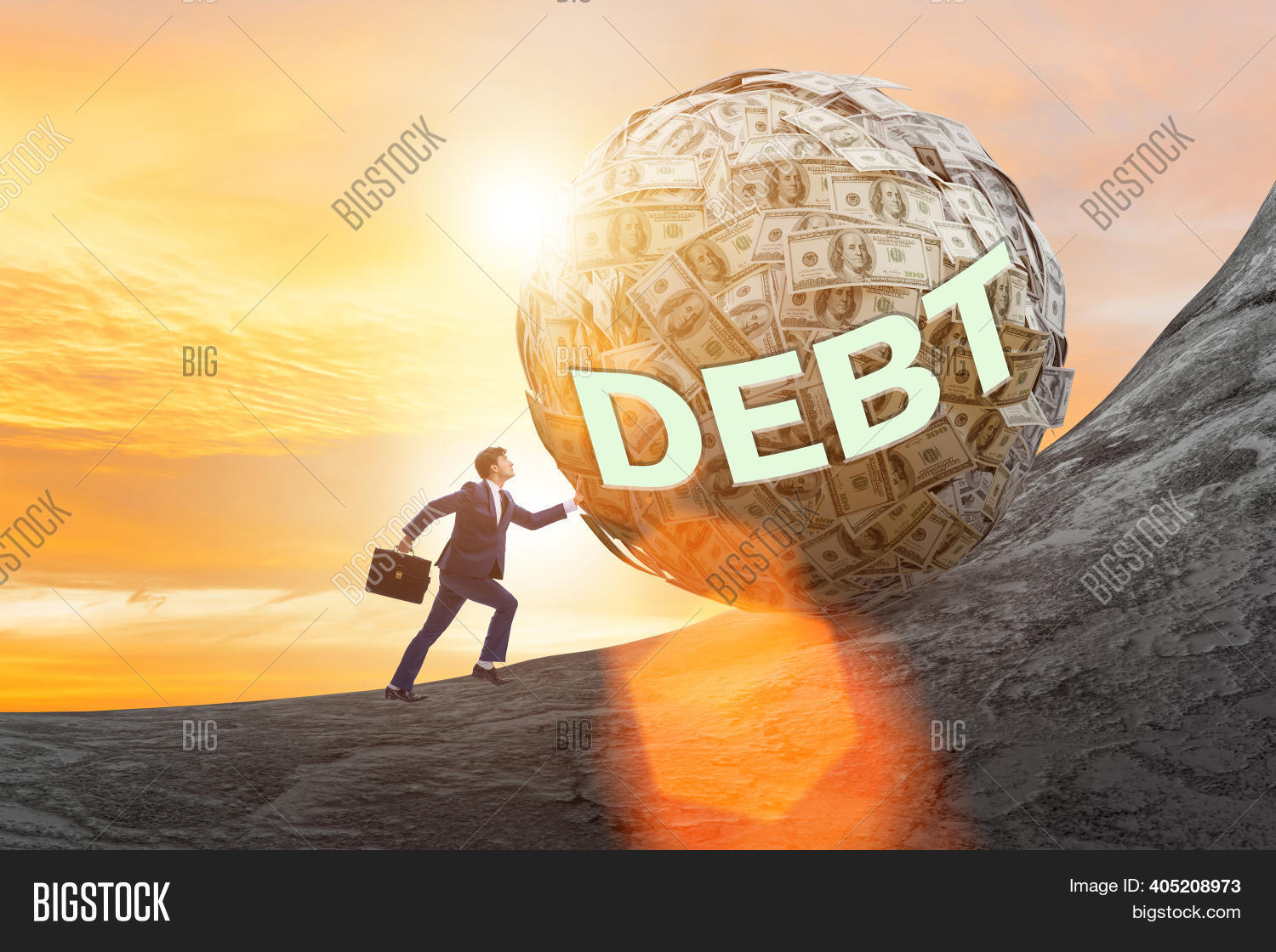 Businessman Pushing Image & Photo (Free Trial) | Bigstock