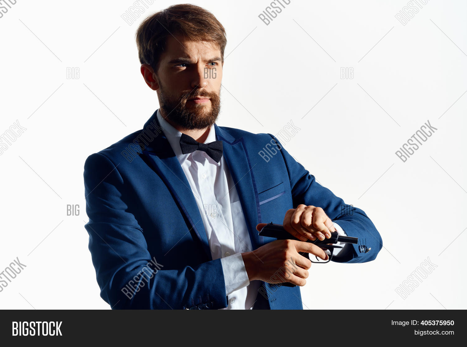 Man Suit Holding Gun Image & Photo (Free Trial) | Bigstock