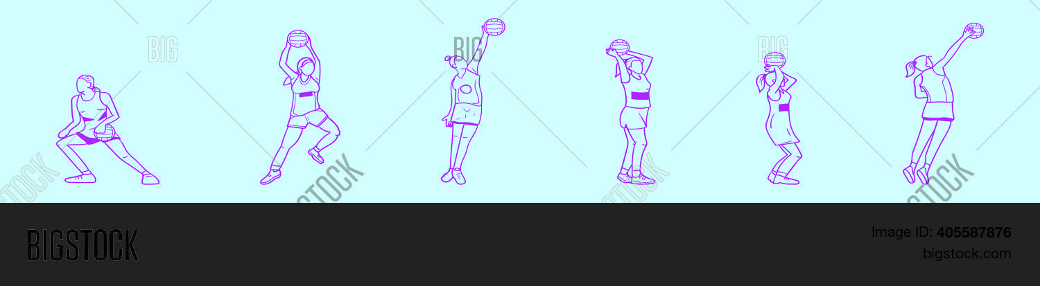 Set Netball Cartoon Vector & Photo (Free Trial) | Bigstock