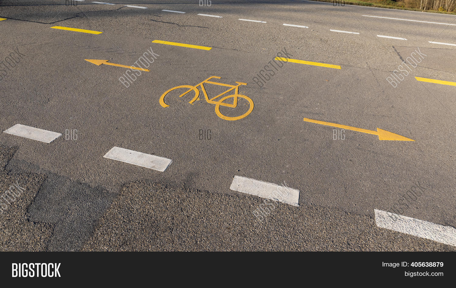 Bicycle Lane Yellow Image & Photo (Free Trial) | Bigstock
