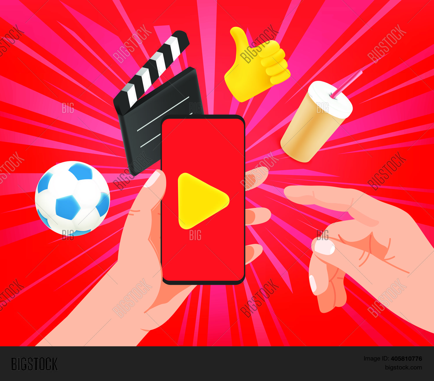 Man Watching Video On Vector & Photo (Free Trial) | Bigstock