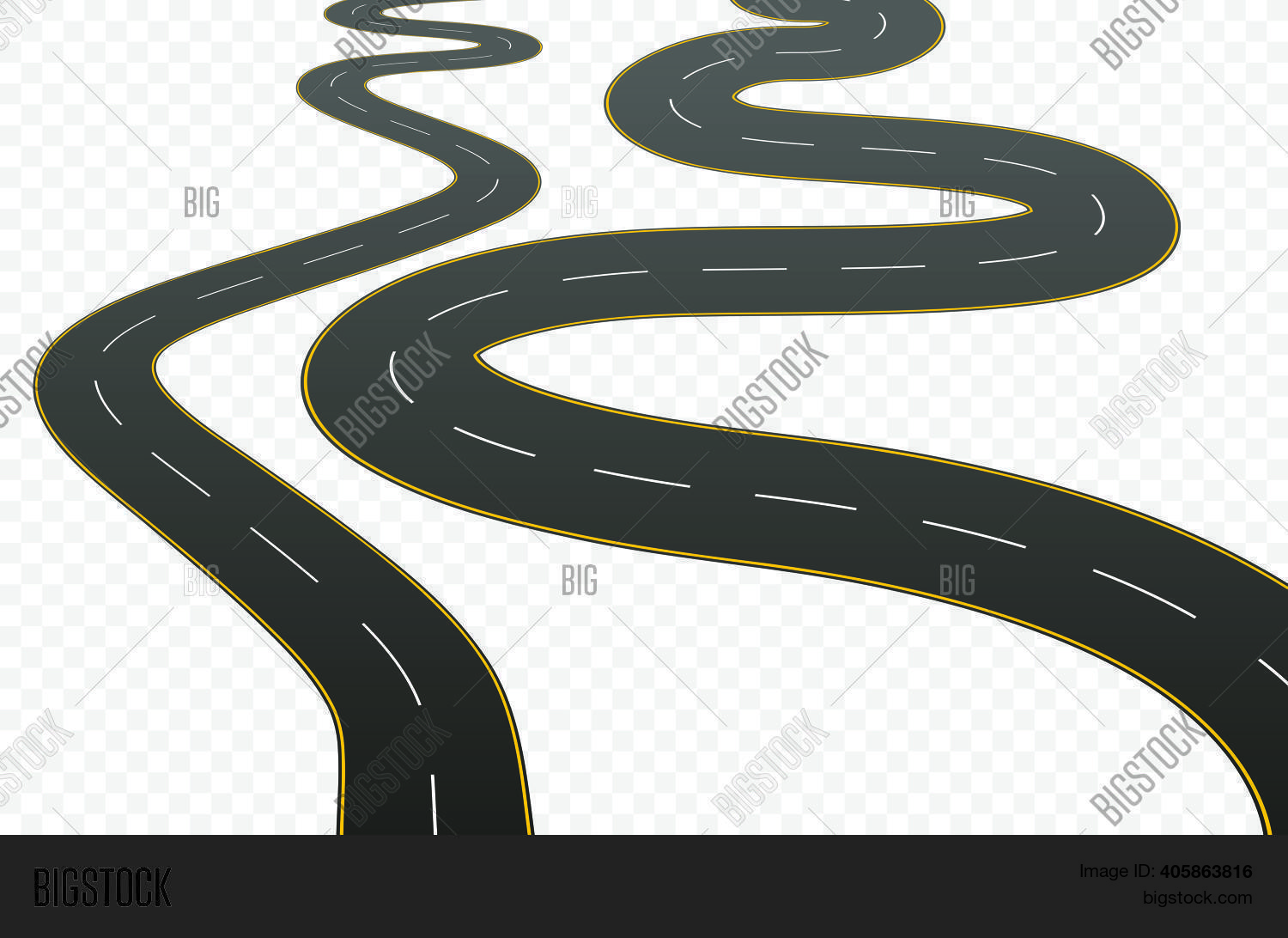 Long Winding Roads Vector & Photo (Free Trial) | Bigstock