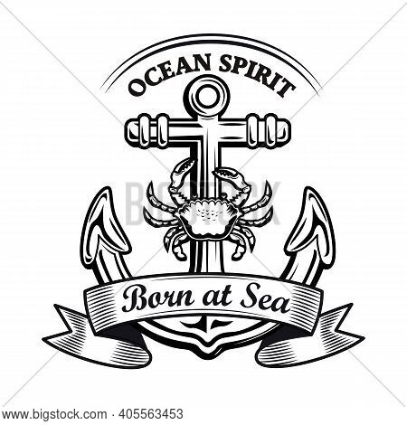 Ocean Spirit Emblem Vector & Photo (Free Trial) | Bigstock