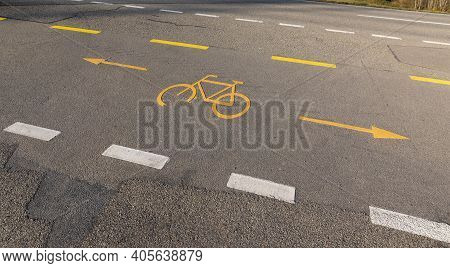 Bicycle Lane Yellow Image & Photo (Free Trial) | Bigstock