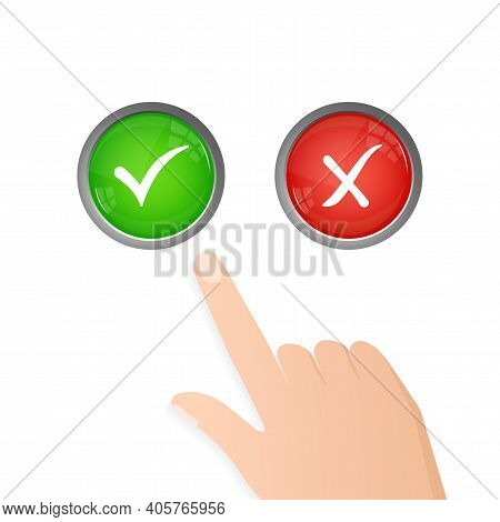 Stock Vector Yes And No Check Marks Vector Illustration Red And Green Check Marks On White ...