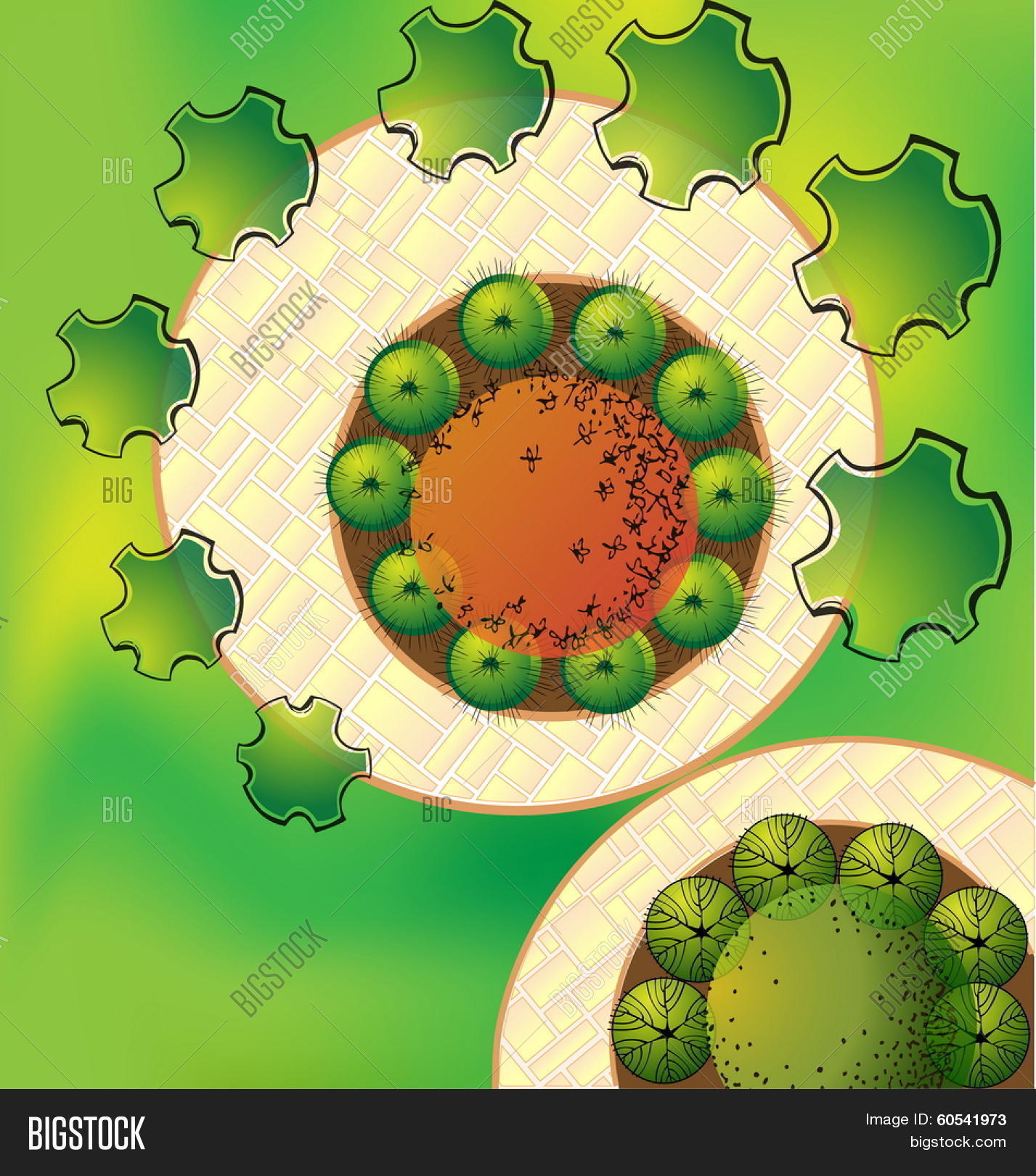 Vector Landscape Plan Vector & Photo (Free Trial) | Bigstock