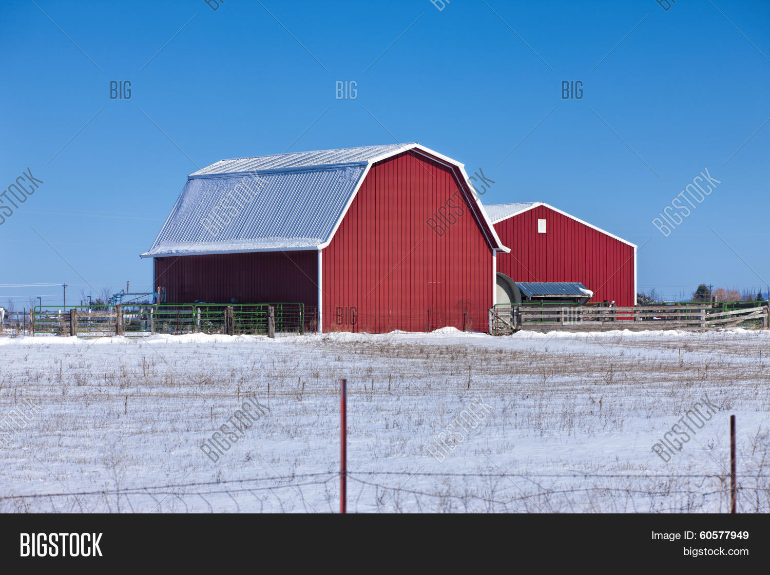 Red Barn On Snowy Image & Photo (Free Trial) | Bigstock