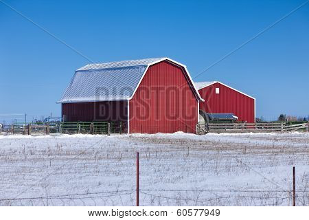 Red Barn On Snowy Image & Photo (Free Trial) | Bigstock