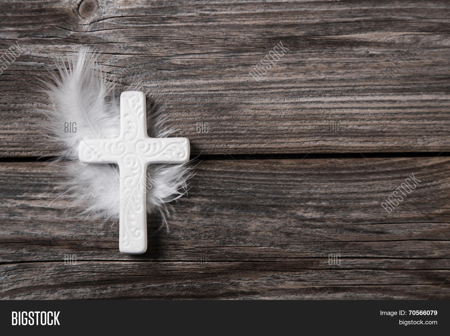 White Cross Feather On Image & Photo (Free Trial) | Bigstock