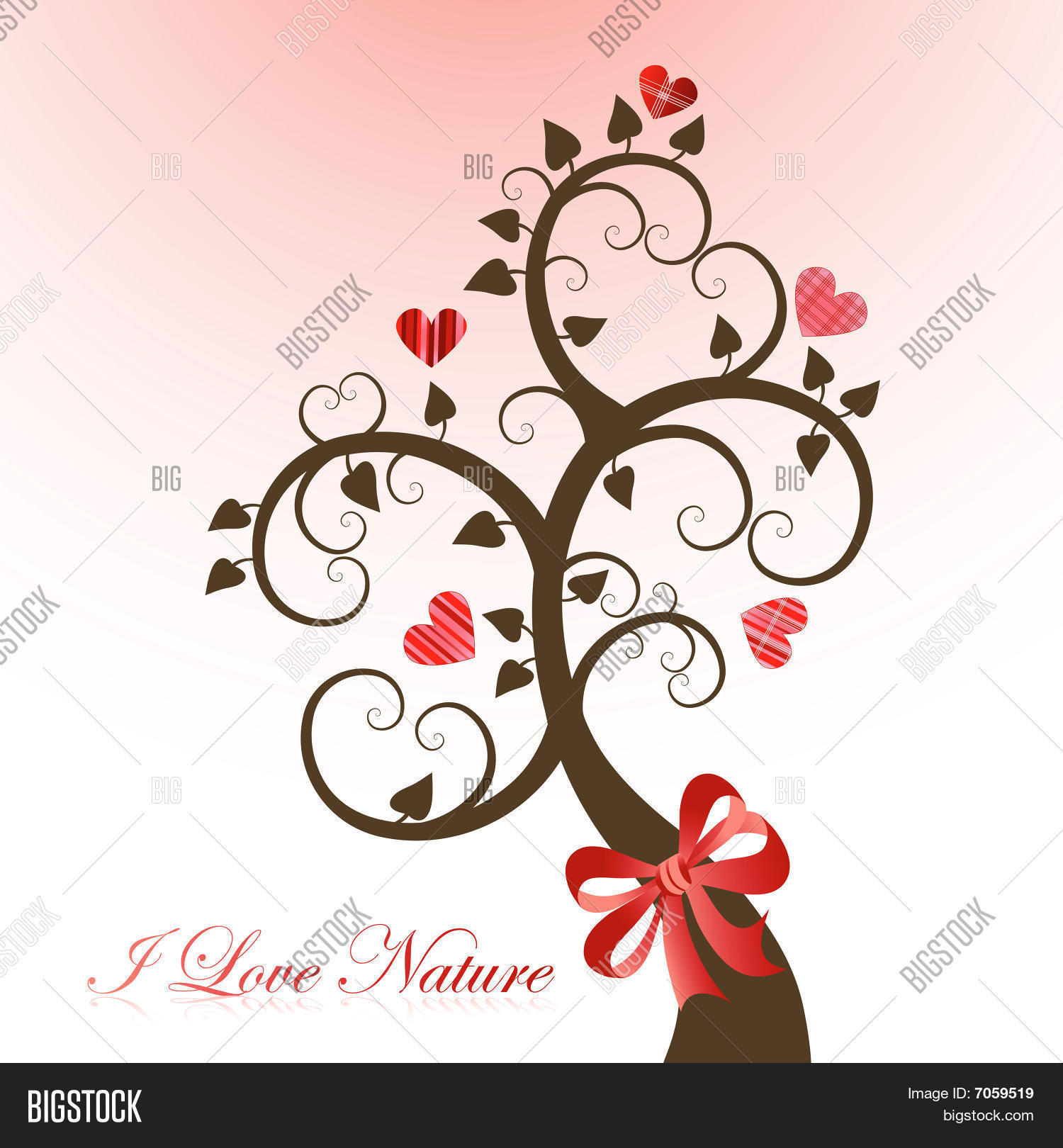 Tree Hearts Pattern Vector & Photo (Free Trial) | Bigstock