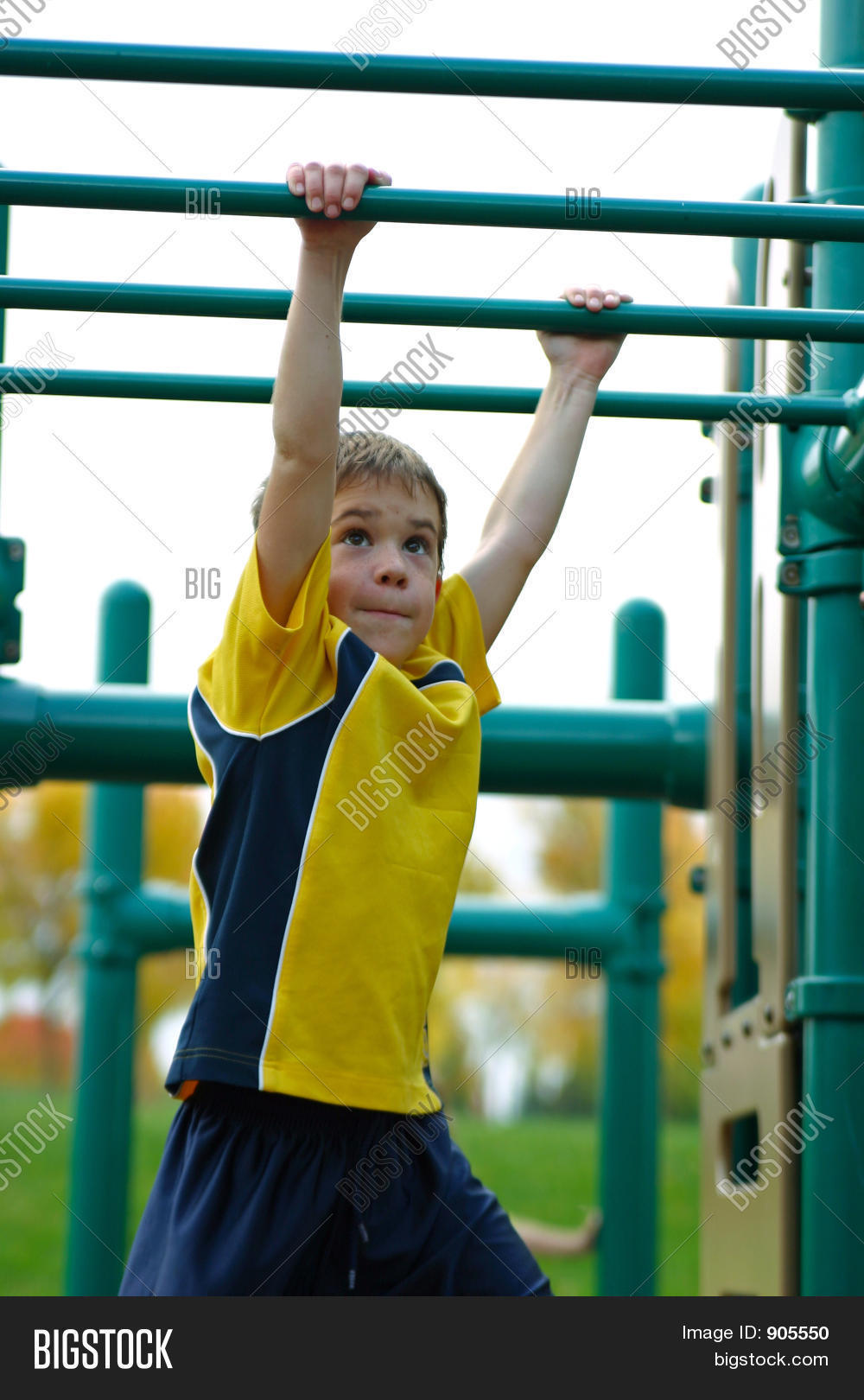 Boy On Monkey Bars Image & Photo (Free Trial) | Bigstock