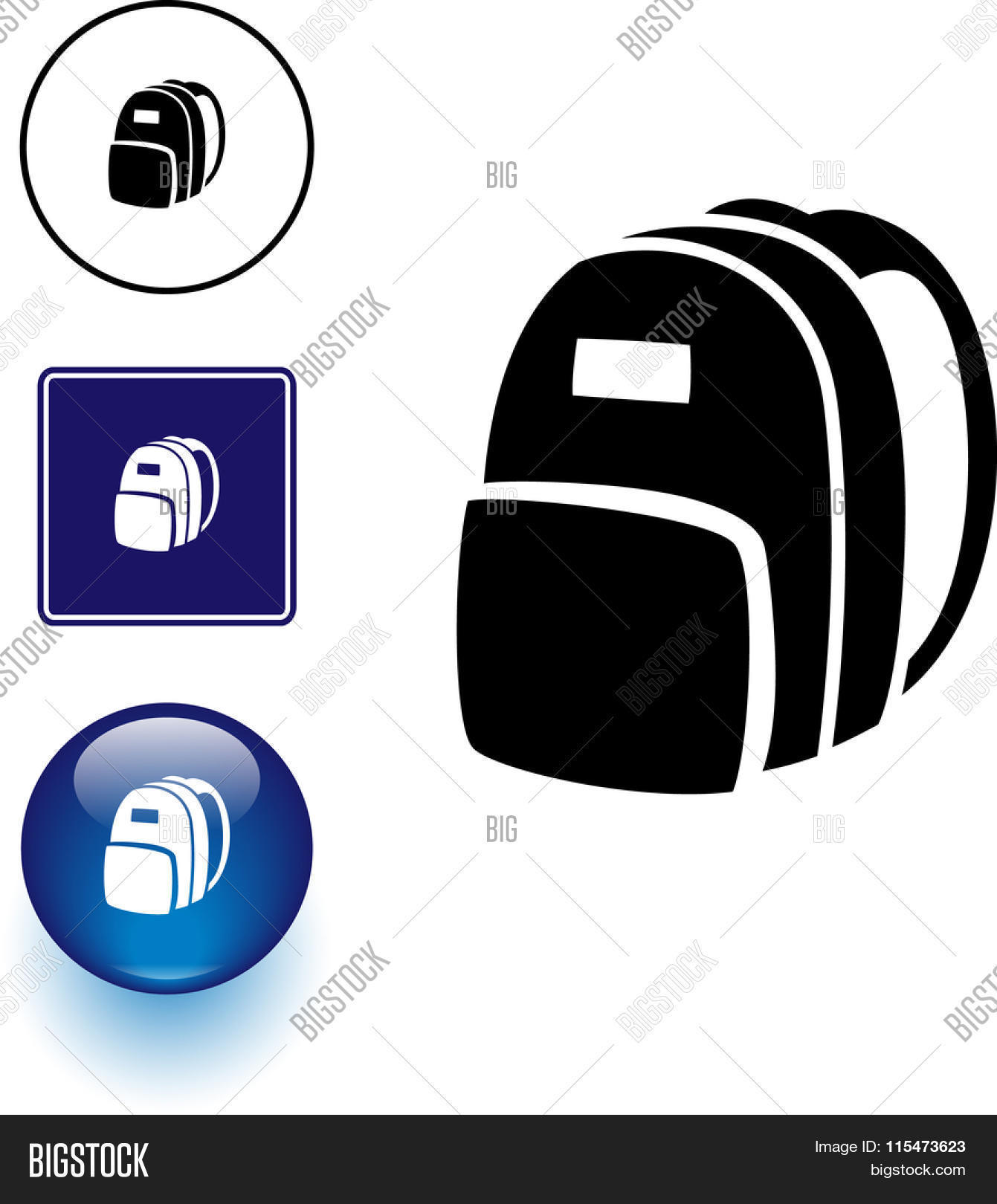 Backpack Symbol Sign Vector & Photo (Free Trial) | Bigstock