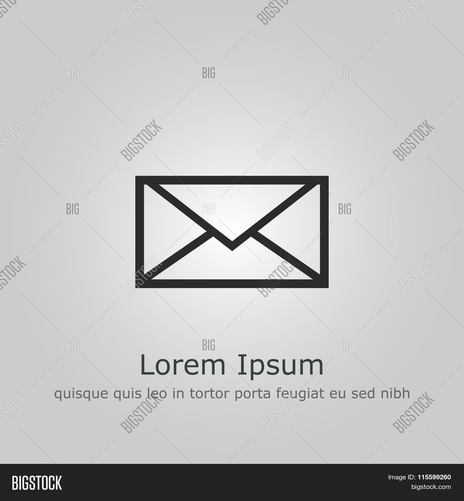 Envelope Icon On Grey Vector & Photo (Free Trial) | Bigstock