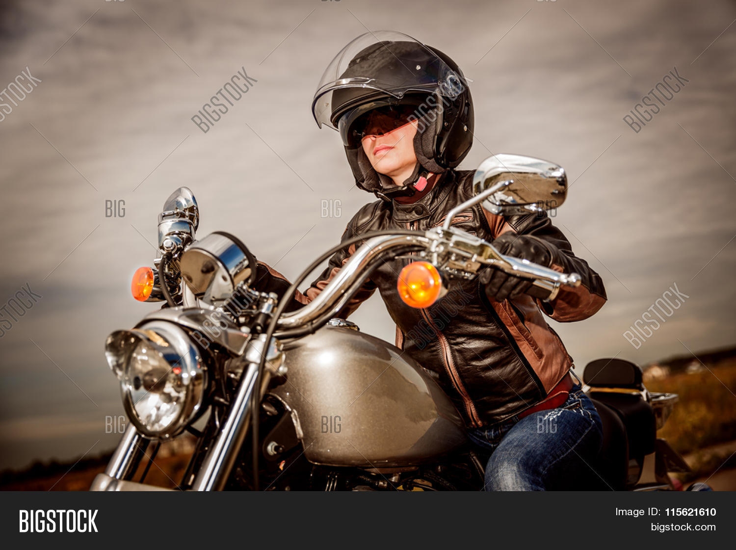 Biker Girl Leather Image & Photo (Free Trial) | Bigstock