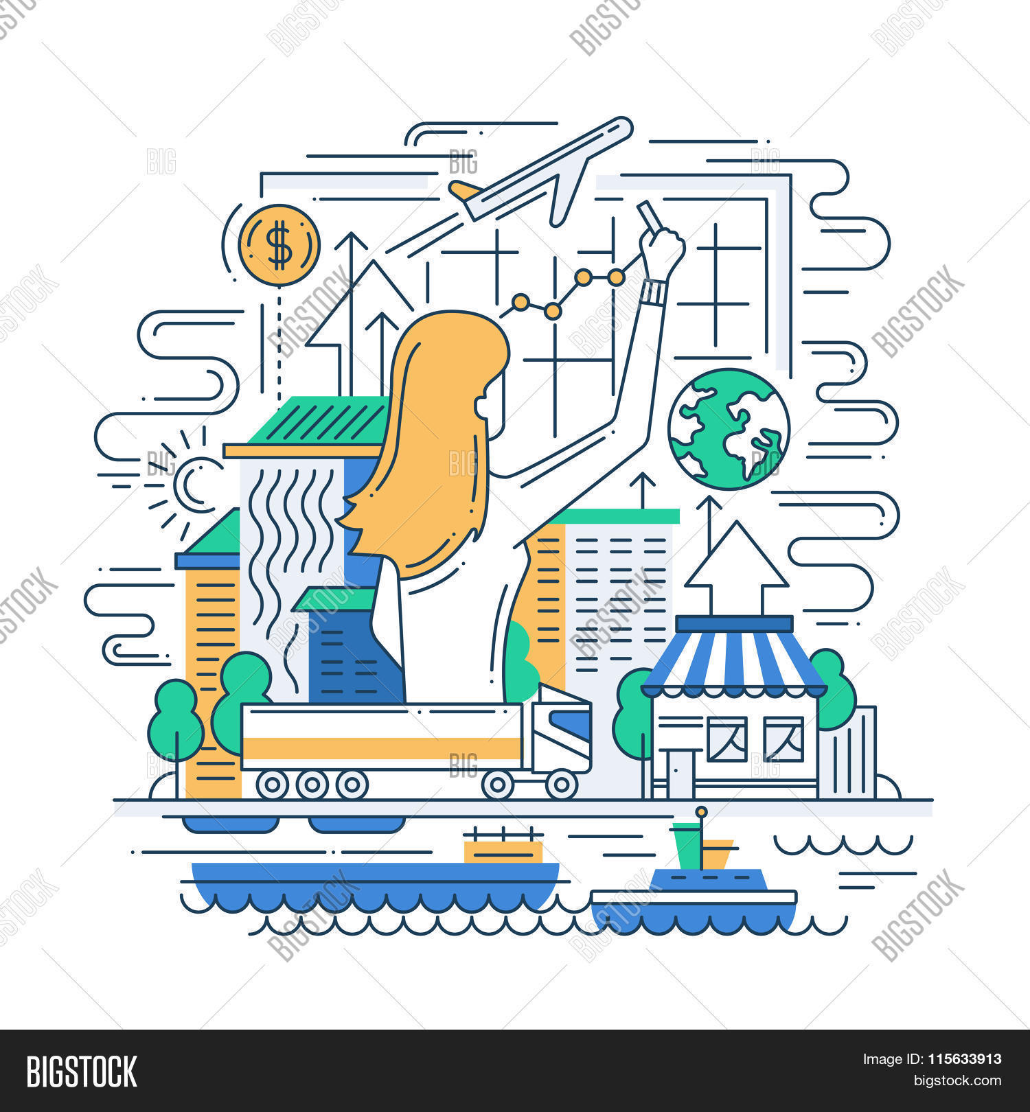 Planning Process Line Vector & Photo (Free Trial) | Bigstock