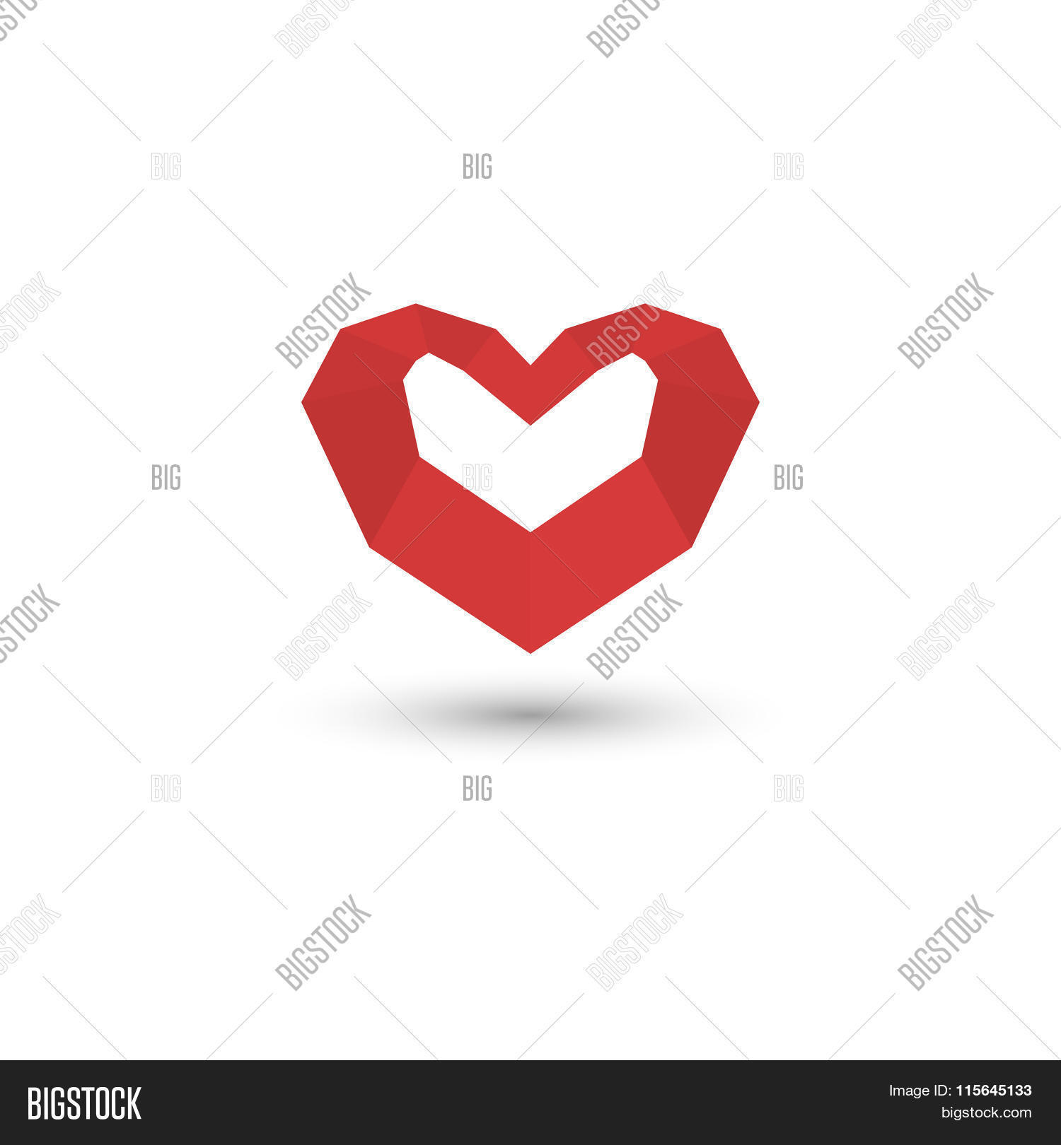 Red Heart Icon Vector Vector & Photo (Free Trial) | Bigstock