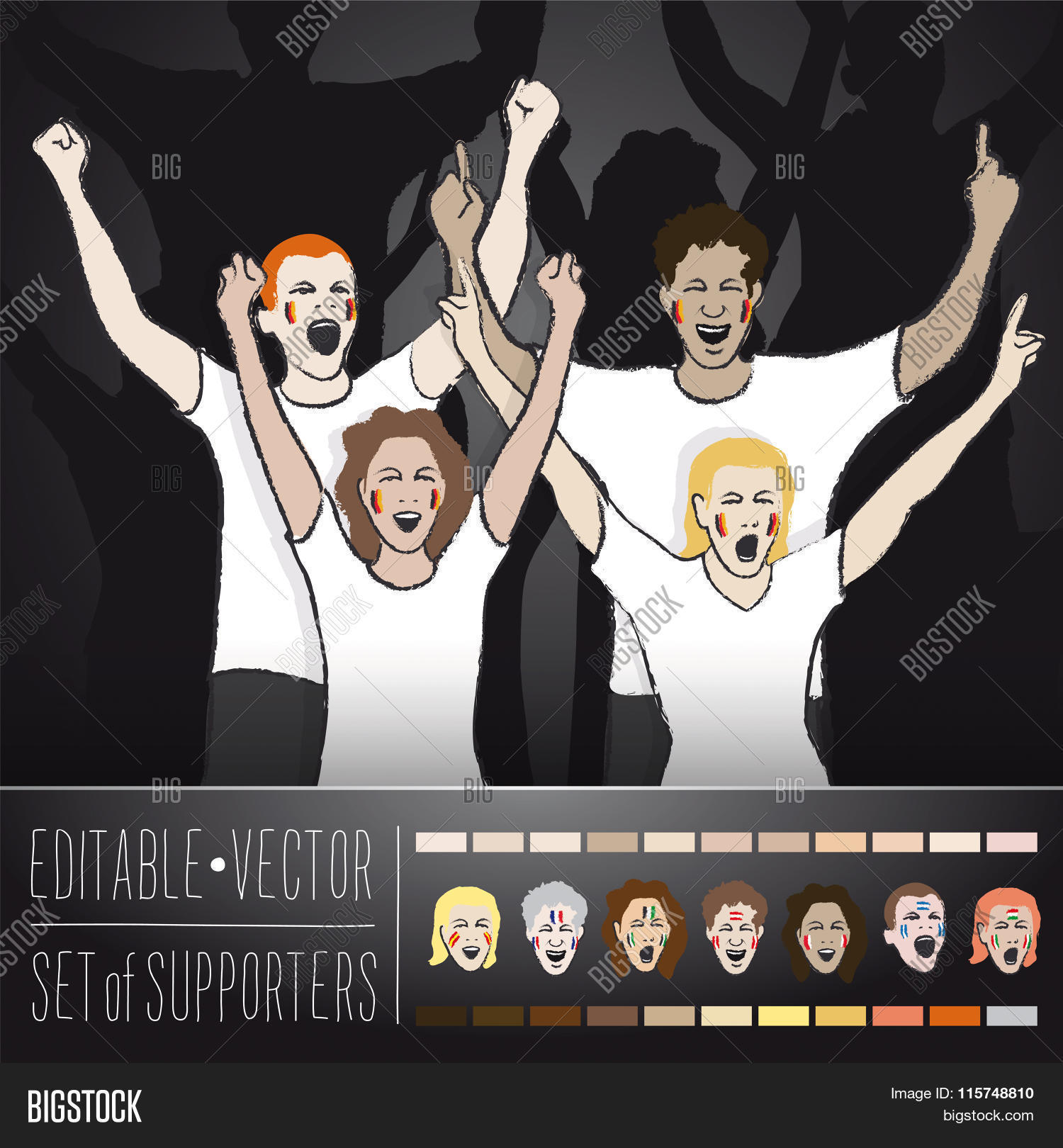 Set Fans Supporting Vector & Photo (Free Trial) | Bigstock