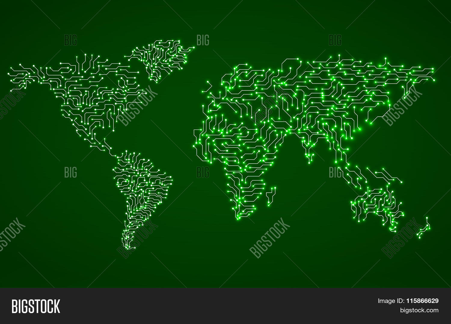 World Map. Circuit Vector & Photo (Free Trial) | Bigstock