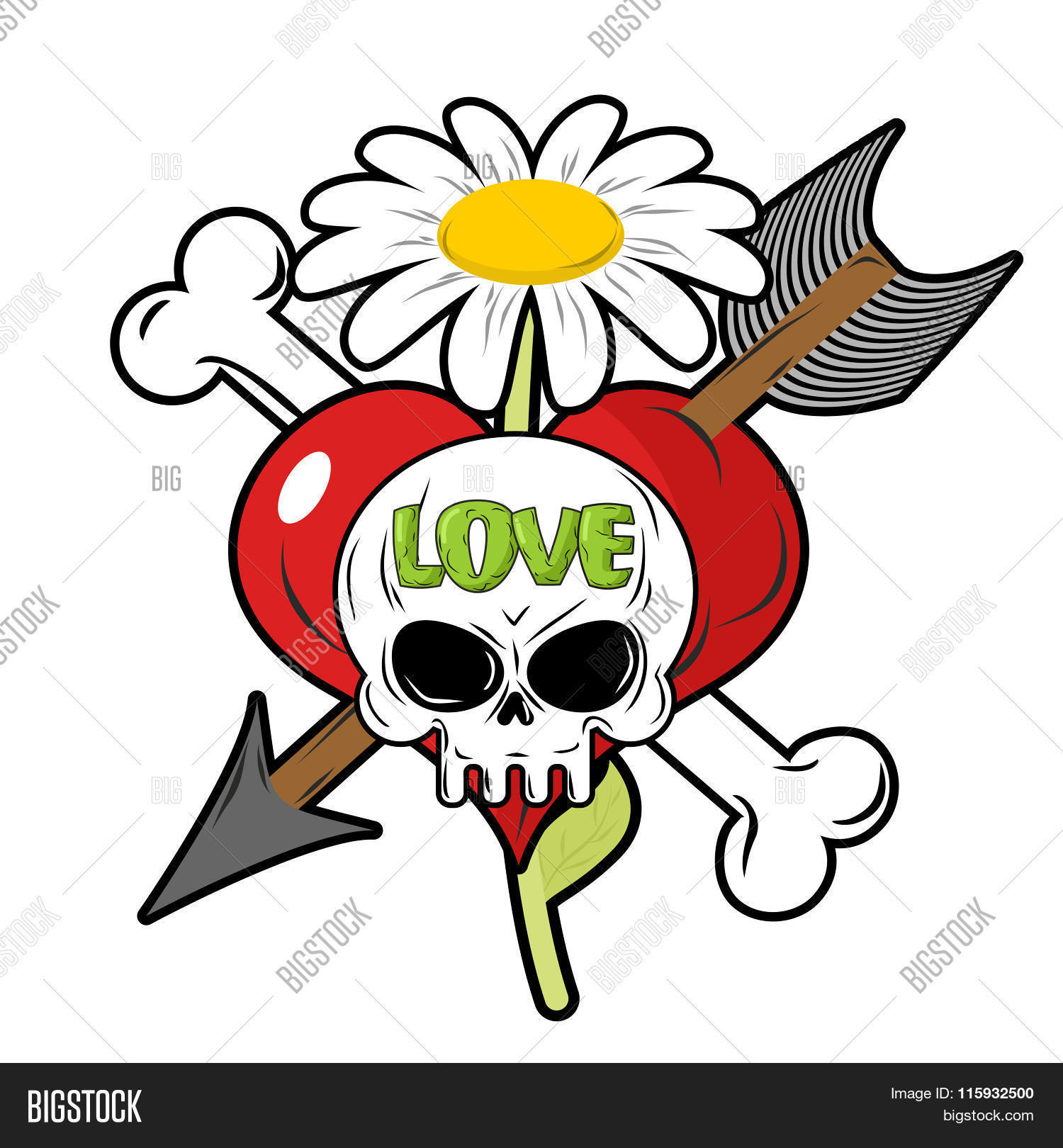 Death Love. Skull Red Vector & Photo (Free Trial) | Bigstock