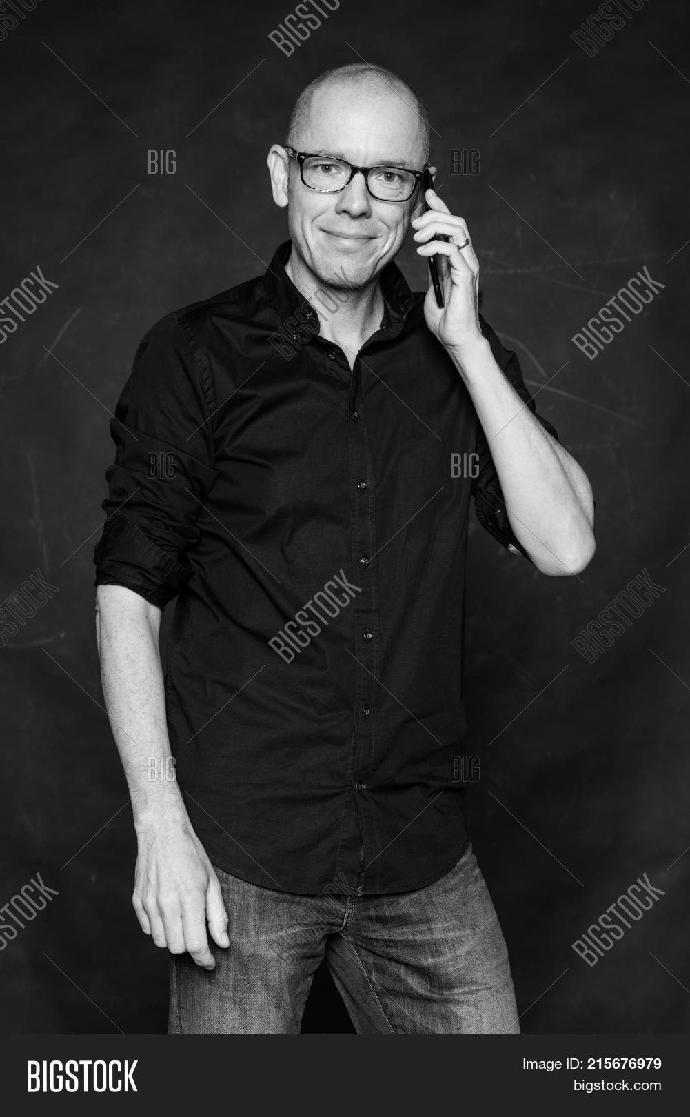 Man Cell Front Black Image & Photo (Free Trial) | Bigstock