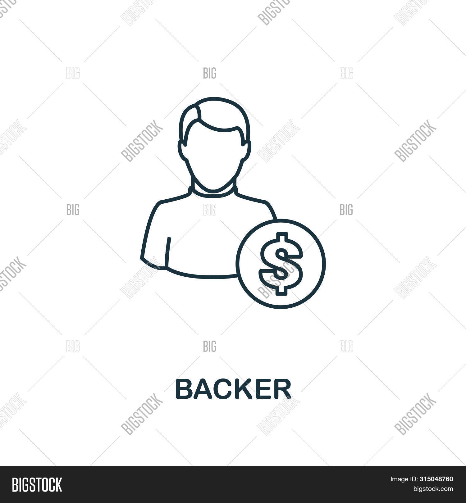 Backer Outline Icon. Image & Photo (Free Trial) | Bigstock