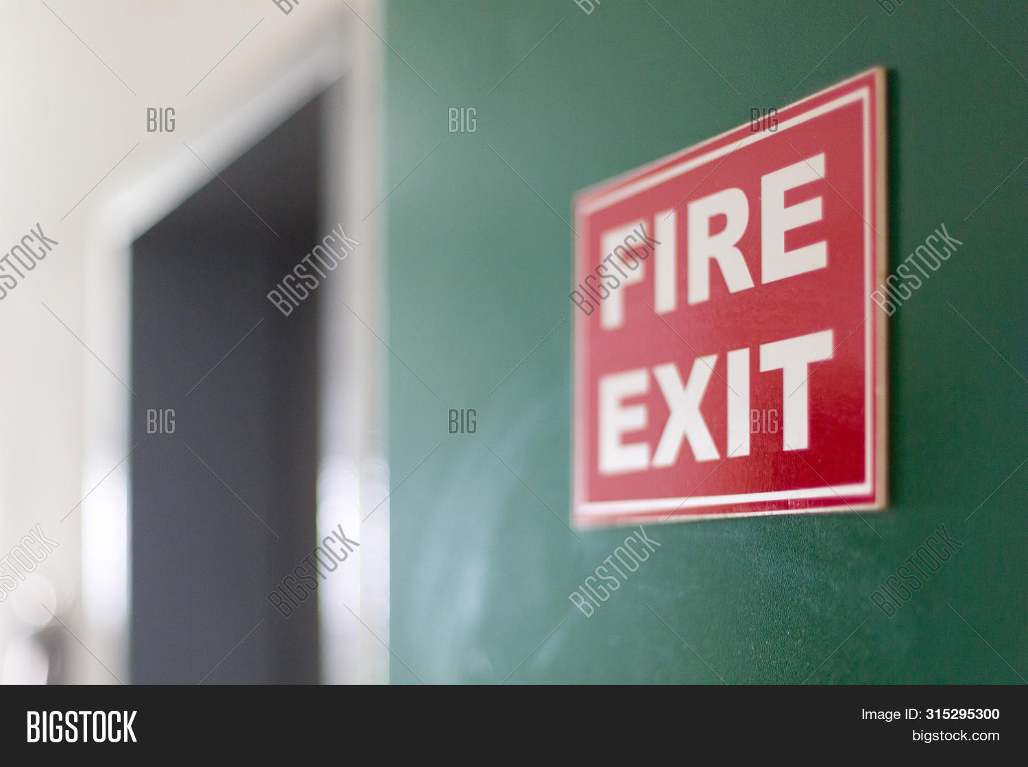 Fire Exit Sign Mounted Image & Photo (Free Trial) | Bigstock