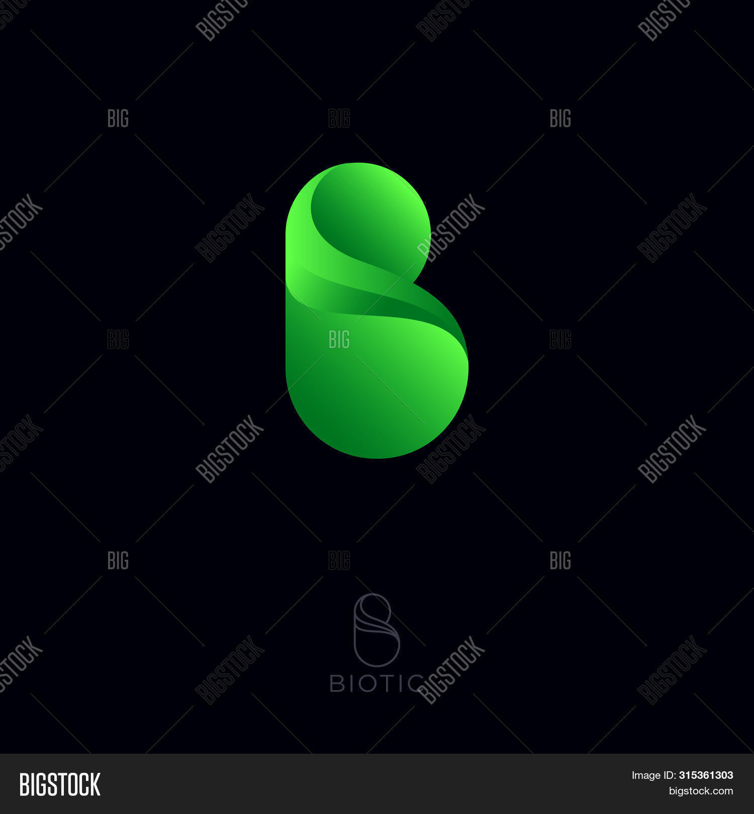 Biotic Logo. Green B Vector & Photo (Free Trial) | Bigstock