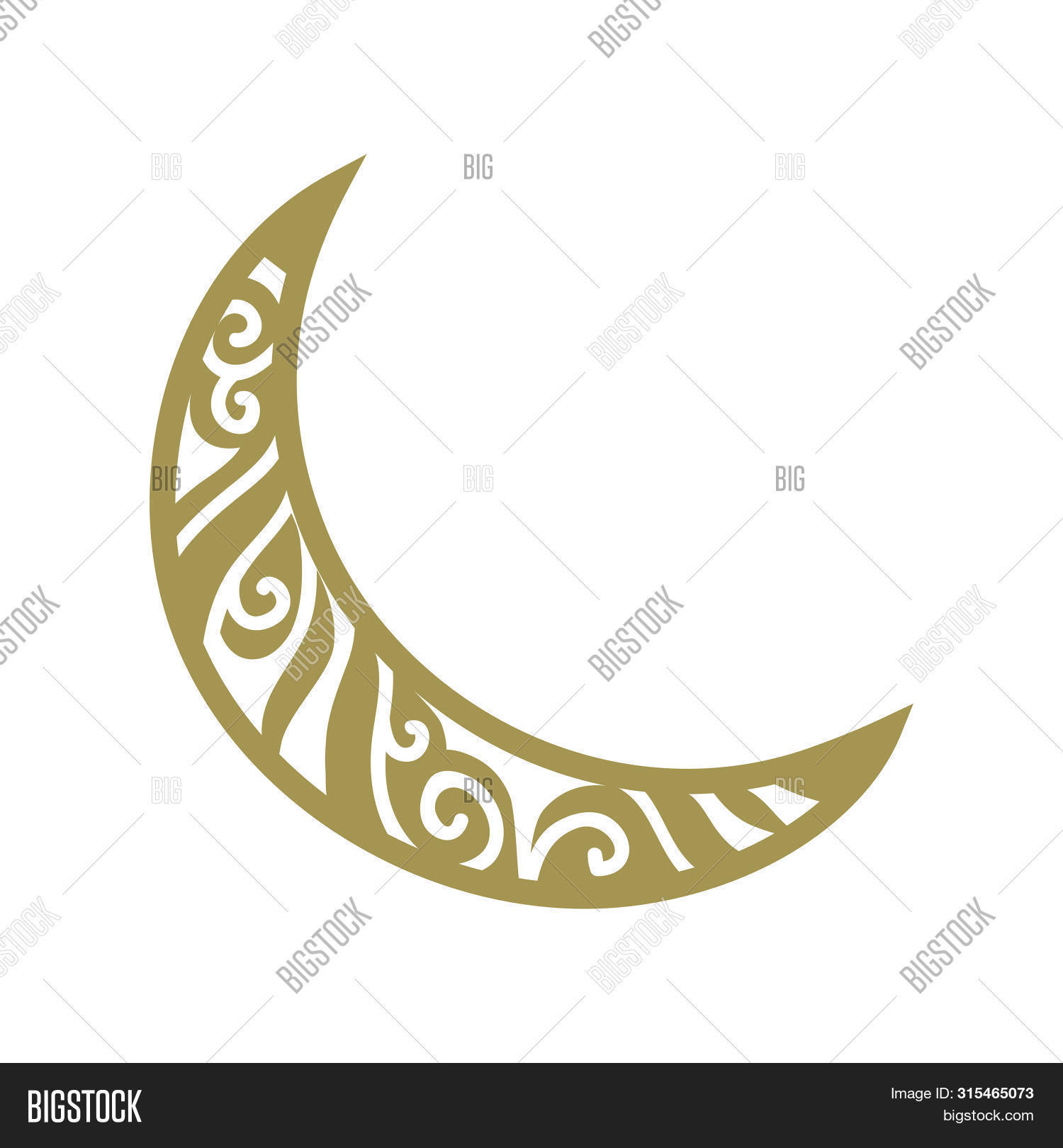 Gold Crescent Moon. Vector & Photo (Free Trial) | Bigstock