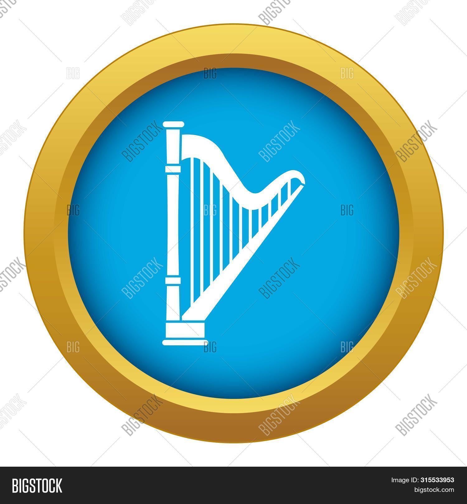 Harp Icon Blue Image & Photo (Free Trial) | Bigstock