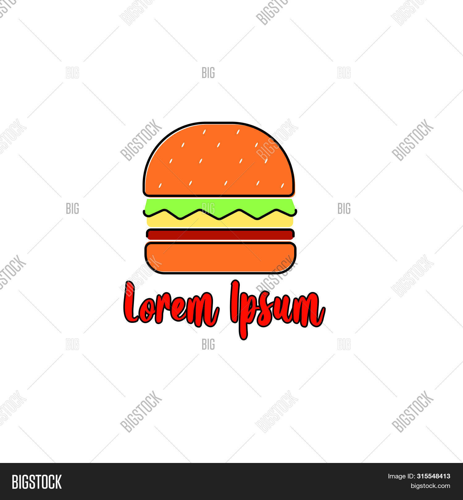 Big Burger Logo Vector & Photo (Free Trial) | Bigstock