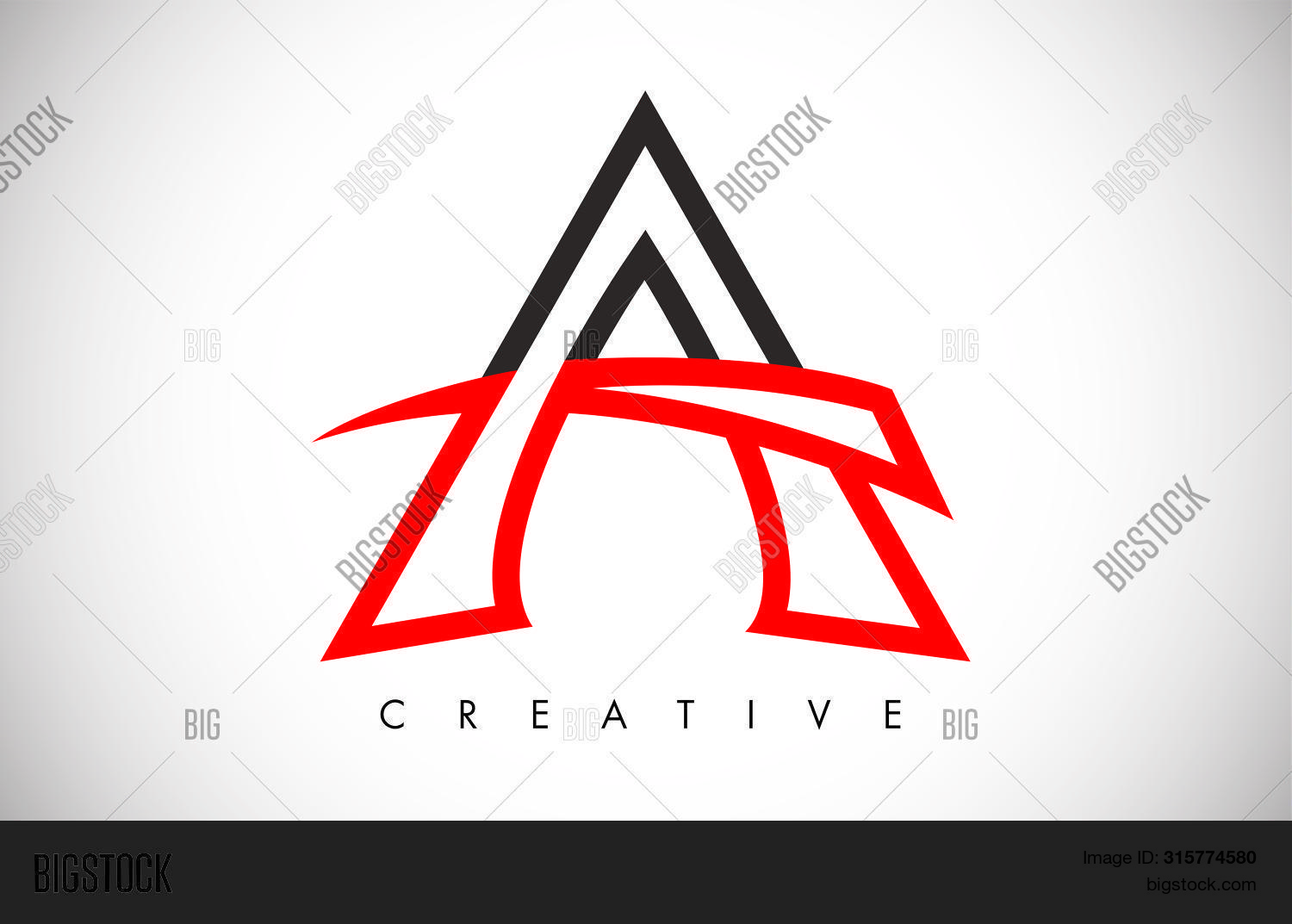 Letter Red Black Vector & Photo (Free Trial) | Bigstock