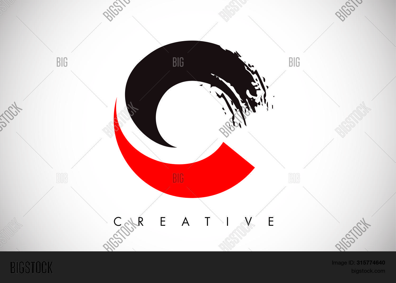 C Red Black Letter Vector & Photo (Free Trial) | Bigstock