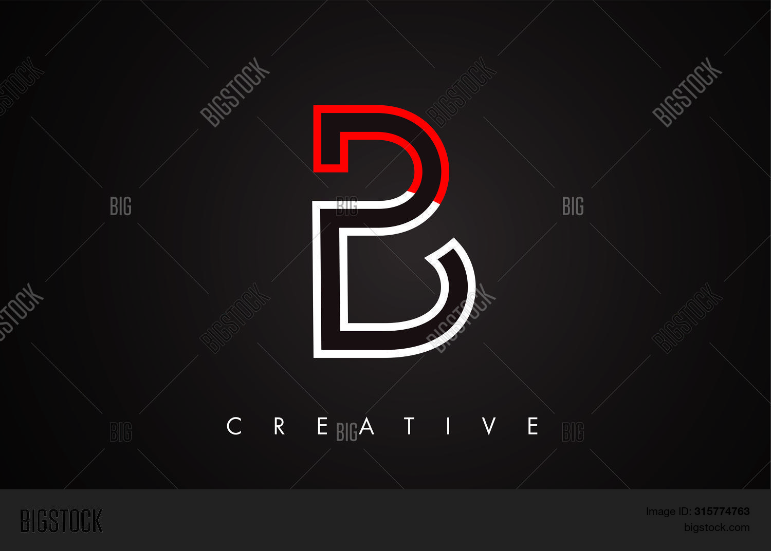 B Red Black Letter Vector & Photo (Free Trial) | Bigstock