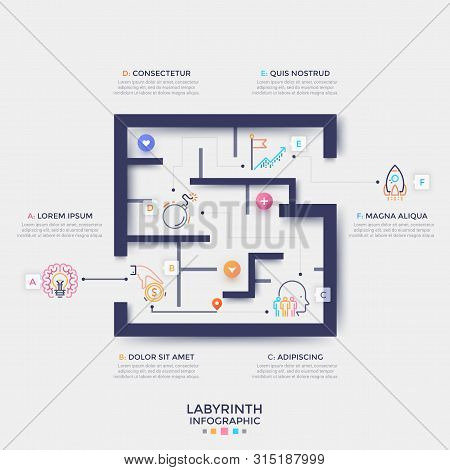 Maze Labyrinth Scheme Vector & Photo (Free Trial) | Bigstock
