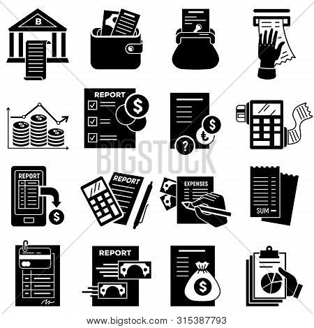 Expense Report Icons Vector & Photo (Free Trial) | Bigstock