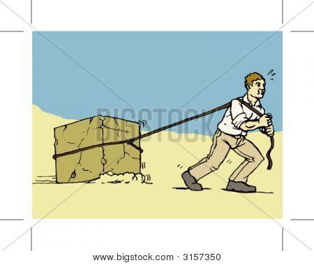 Man Pulling Load Vector & Photo (Free Trial) | Bigstock