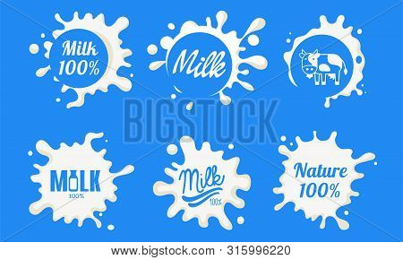 Natural Milk Logo Vector & Photo (Free Trial) | Bigstock