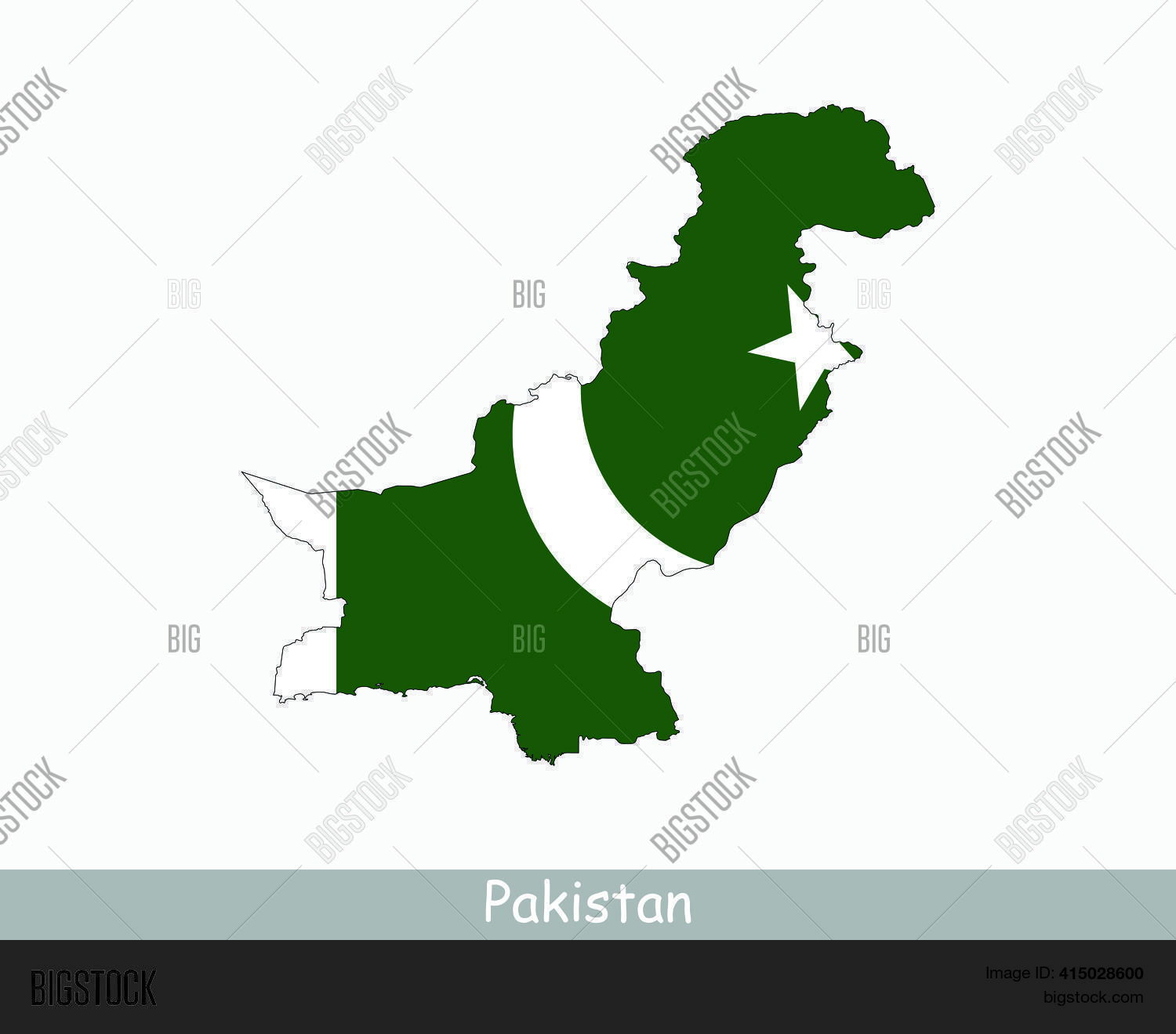 Pakistan Flag Map. Vector & Photo (Free Trial) | Bigstock