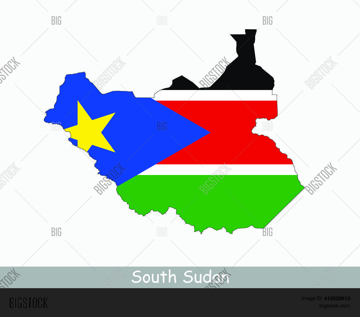 South Sudan Flag Map Vector & Photo (Free Trial) | Bigstock