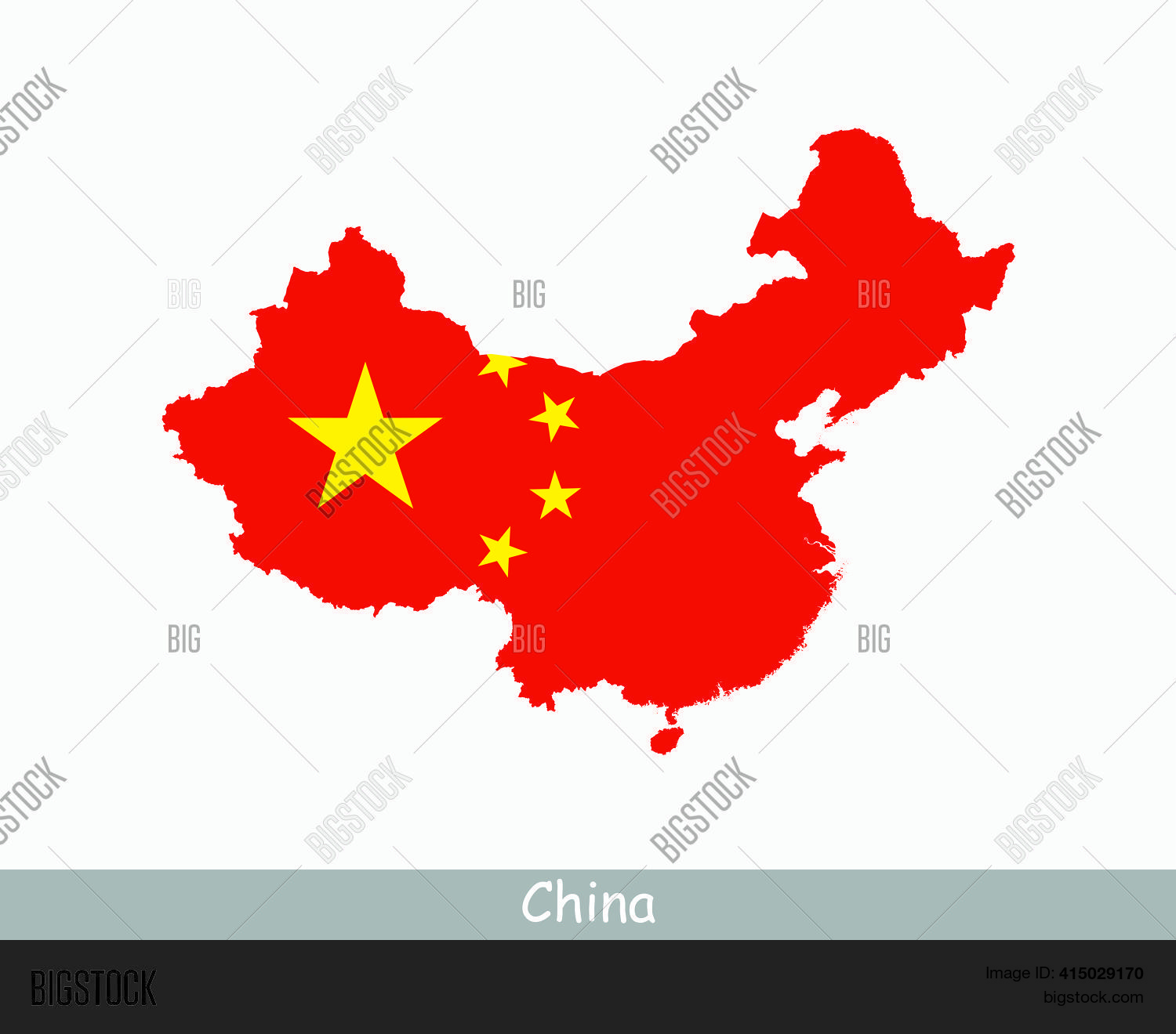 China Map Flag. Map Vector & Photo (Free Trial) | Bigstock