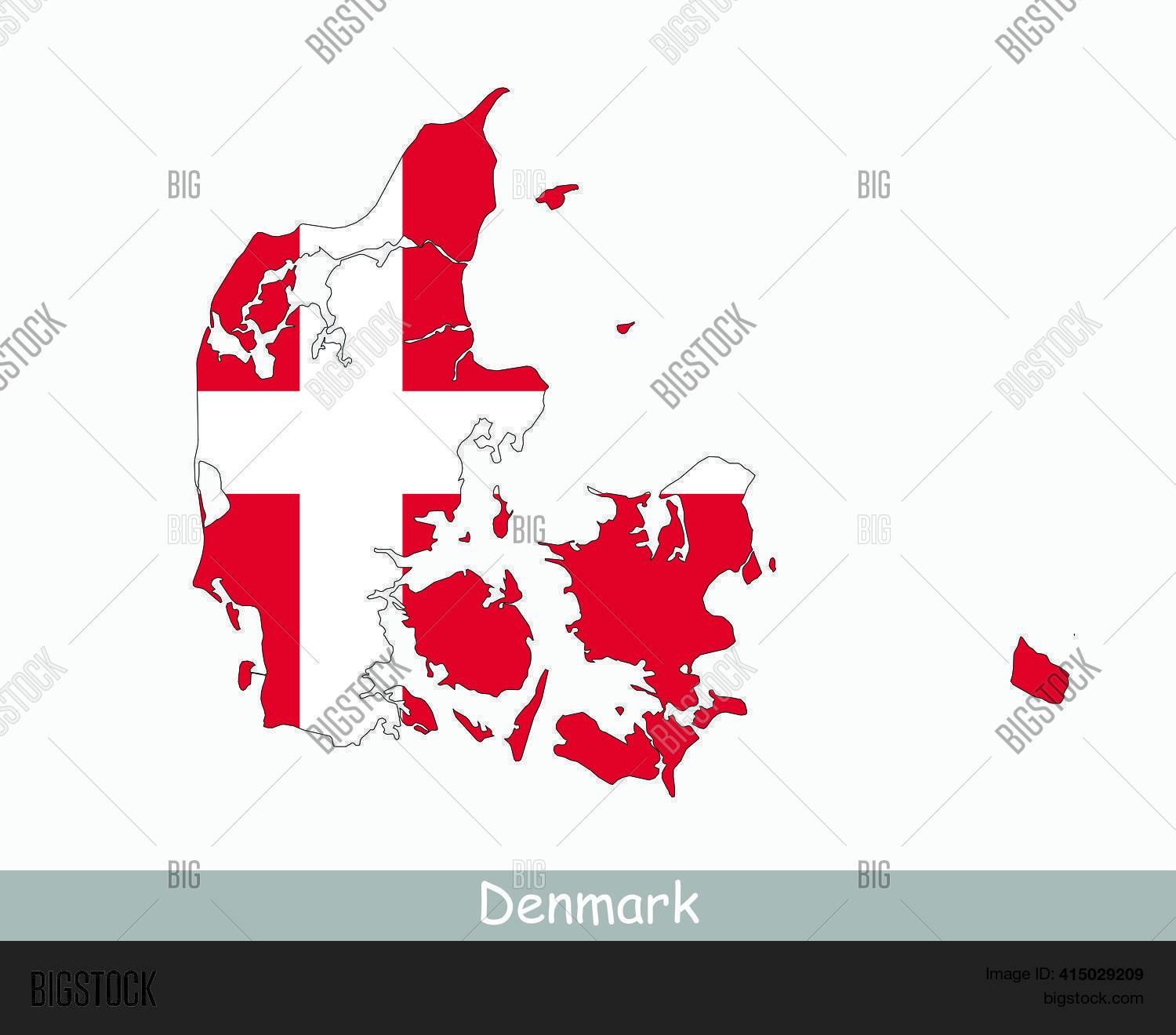 Denmark Map Flag. Vector & Photo (Free Trial) | Bigstock